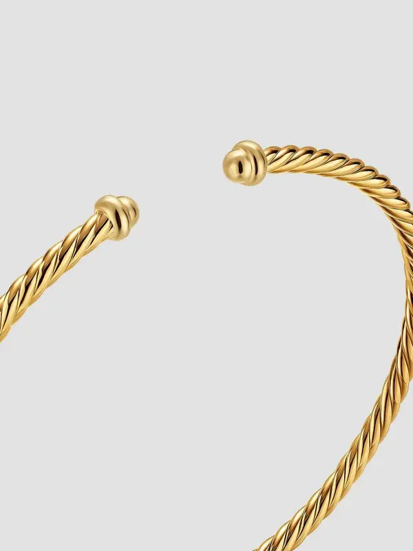 David Yurman Micro Cablespira Flex Bracelet In 18k Yellow 2.6mm