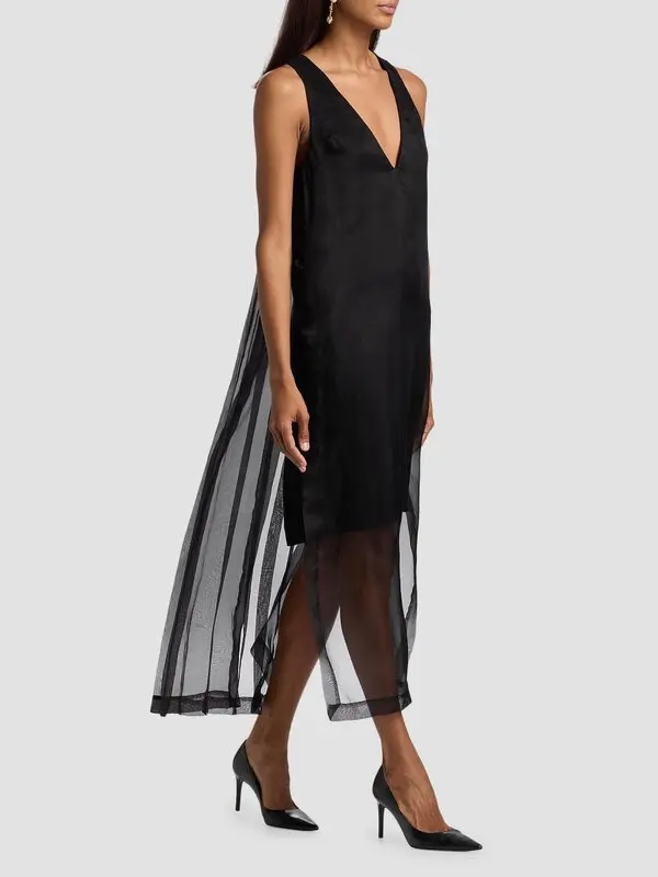 Prabal Gurung Pleated-back Sleeveless Midi Dress
