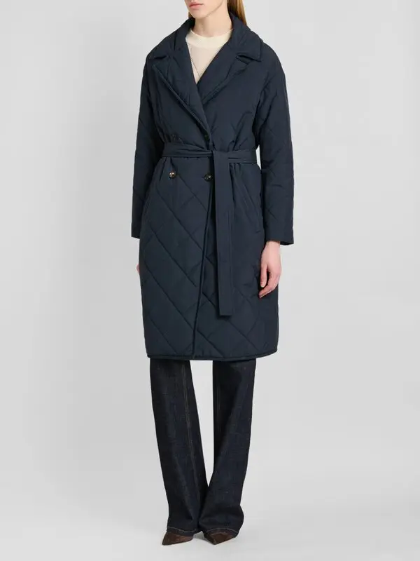 Kiton Quilted Belted Trench Coat