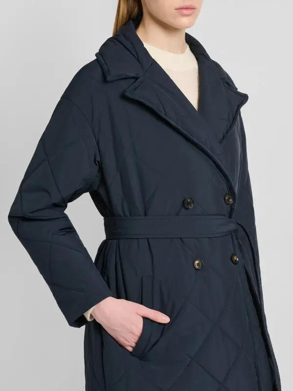 Kiton Quilted Belted Trench Coat