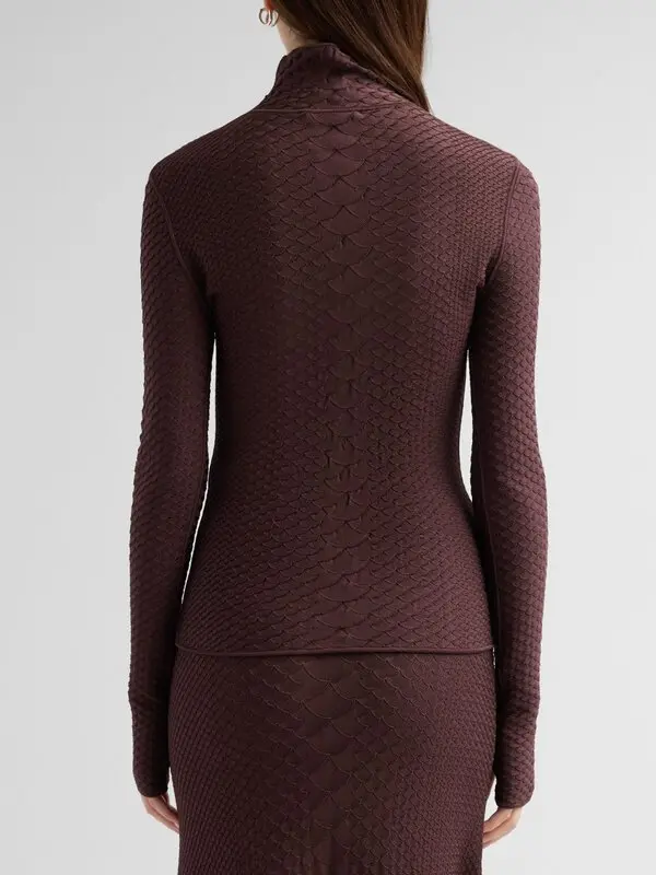 Adam Lippes Sitara Python-embossed Jacquard Top