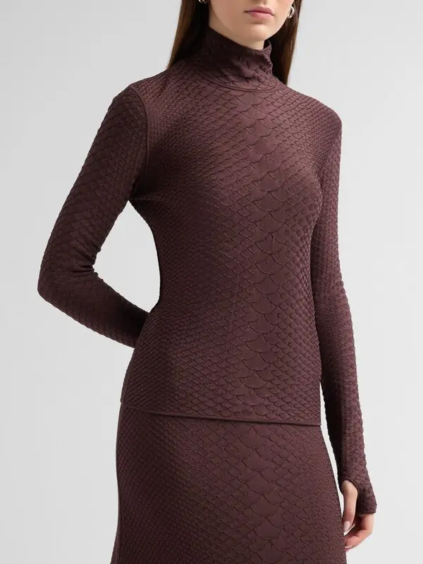 Adam Lippes Sitara Python-embossed Jacquard Top