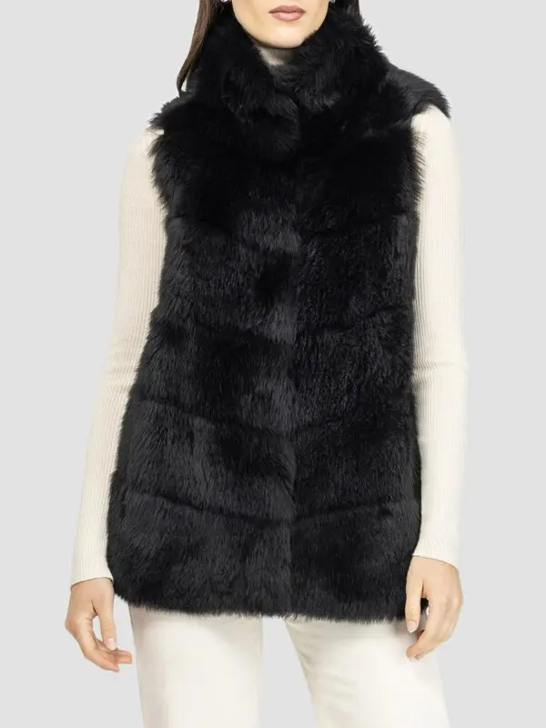 Gorski Reversible Merinillo Shearling Lamb Vest - Black
