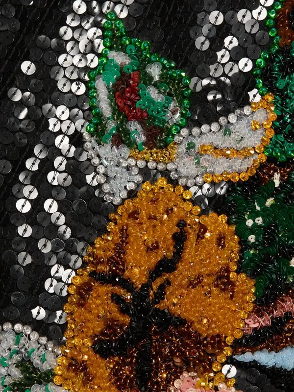 Prabal Gurung Shalom Floral Sequined Strapless Gown
