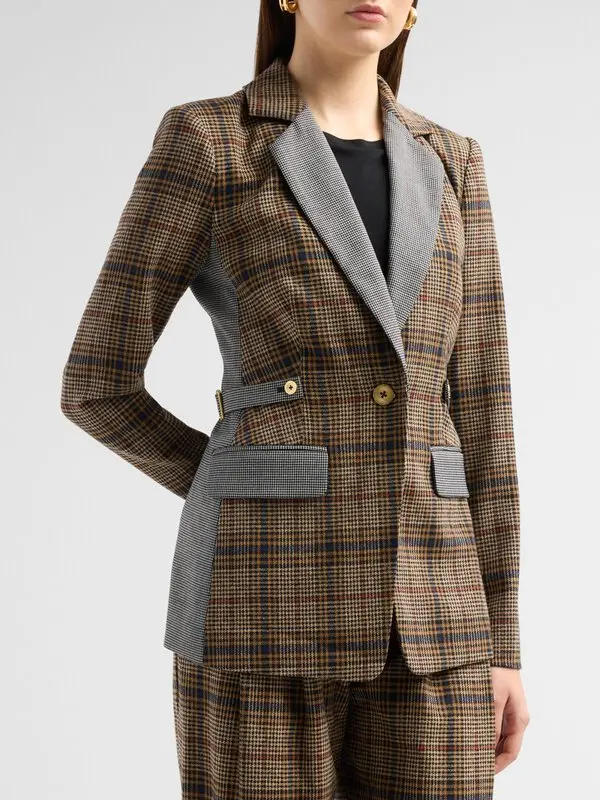 Ramy Brook Bianca Combo Plaid Blazer