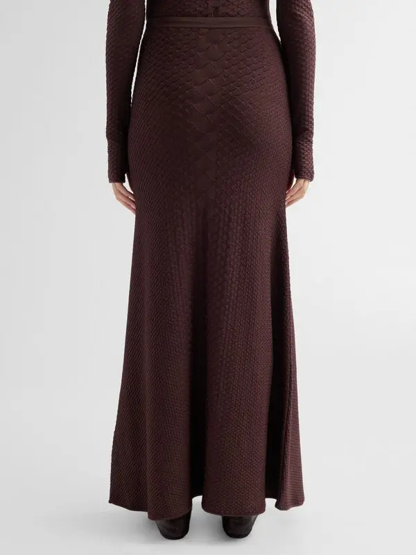 Adam Lippes Sarita Snake-embossed Jacquard Midi Skirt
