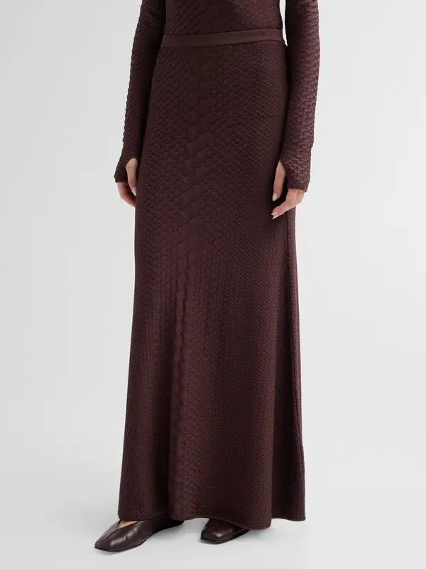 Adam Lippes Sarita Snake-embossed Jacquard Midi Skirt