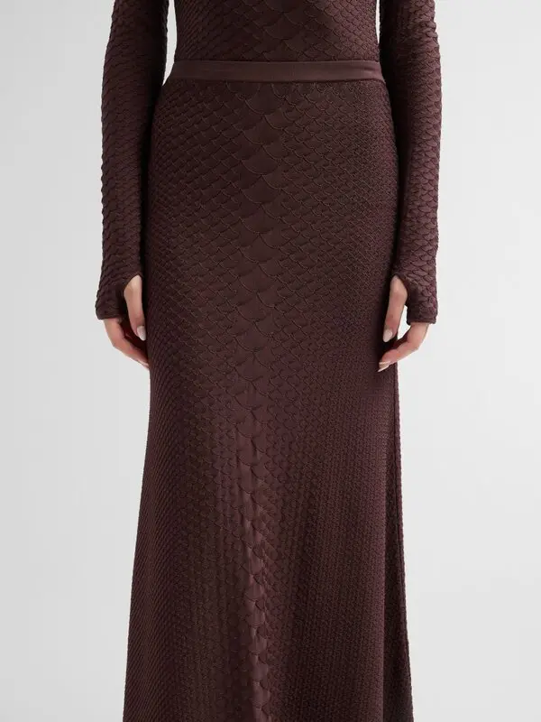 Adam Lippes Sarita Snake-embossed Jacquard Midi Skirt