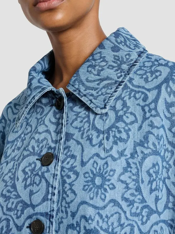 Dries Van Noten Vondero Floral Denim Jacket - Blue