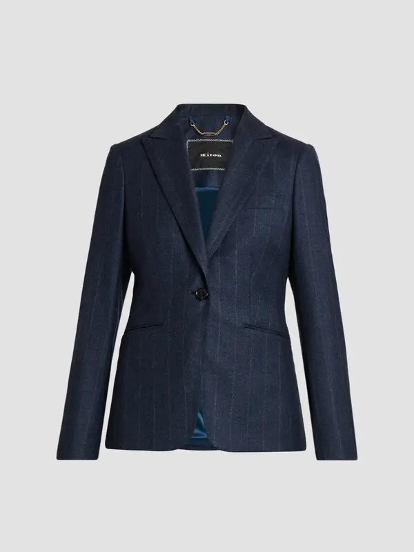 Kiton Pinstriped Wool-cashmere Blazer
