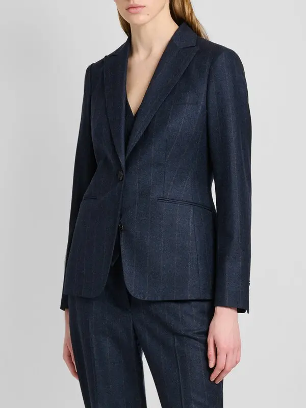 Kiton Pinstriped Wool-cashmere Blazer