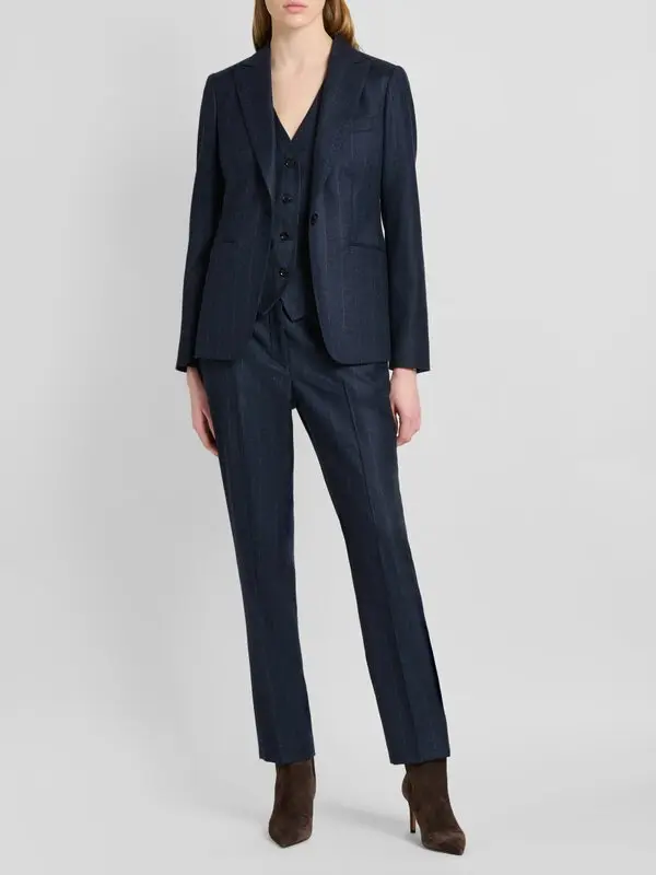 Kiton Pinstriped Wool-cashmere Blazer