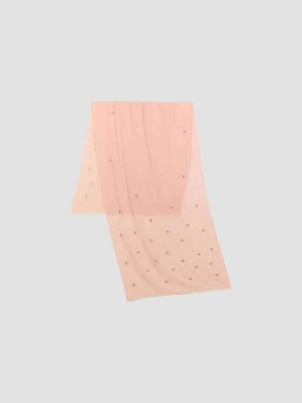 Janavi Dispersion Sheer Embellished Scarf - Tan