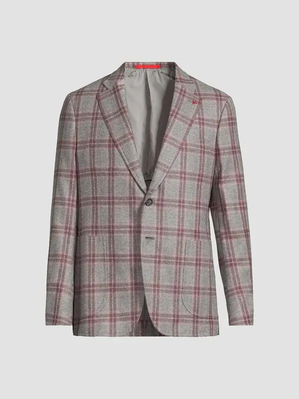 Isaia Windowpane Wool-cashmere Jacket