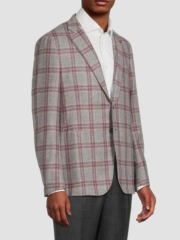 Isaia Windowpane Wool-cashmere Jacket