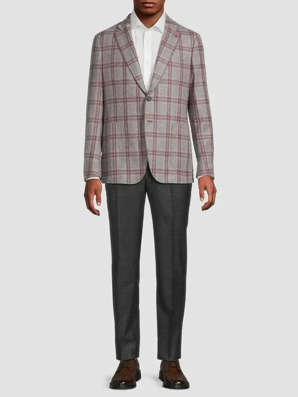 Isaia Windowpane Wool-cashmere Jacket