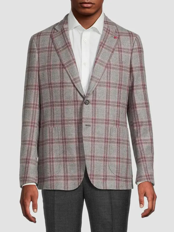 Isaia Windowpane Wool-cashmere Jacket