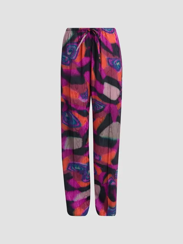 Dries Van Noten Puvis Printed Wrinkle Pants
