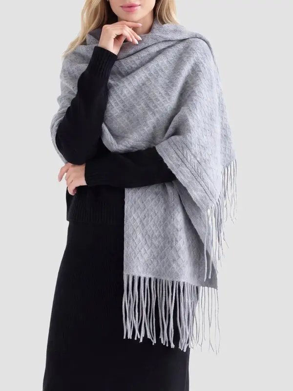 Gorski Select Knit Cashmere Shawl - Gray