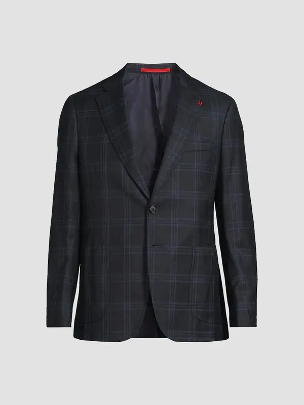 Isaia Delain Plaid Wool Jacket