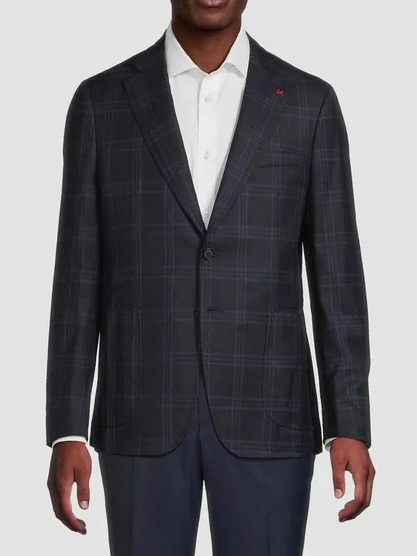Isaia Delain Plaid Wool Jacket