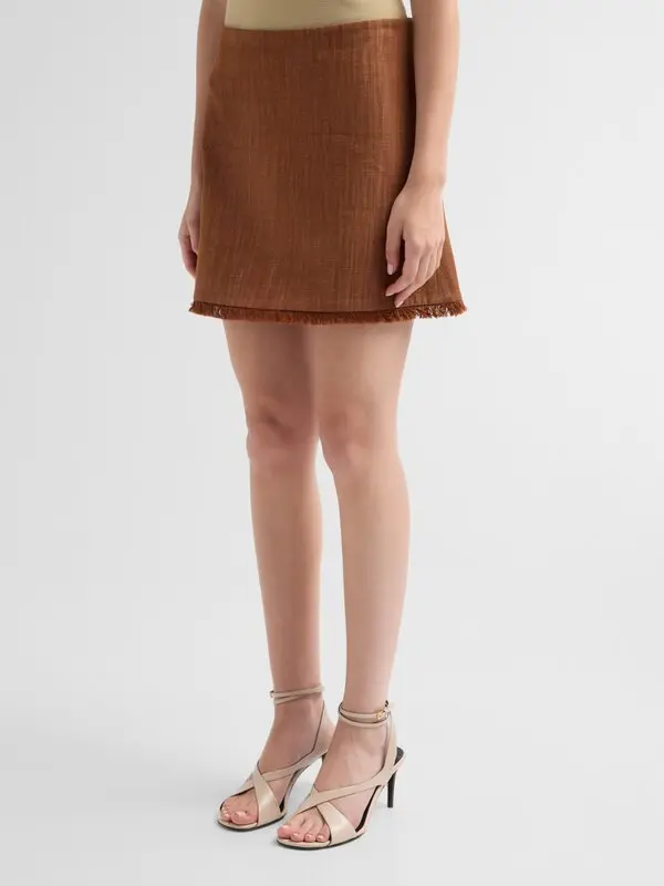 Prabal Gurung Denim Fringe Miniskirt