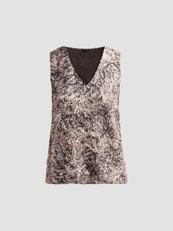 Kiton Sequined V-neck Top
