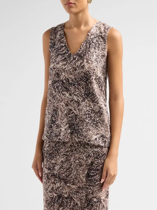 Kiton Sequined V-neck Top