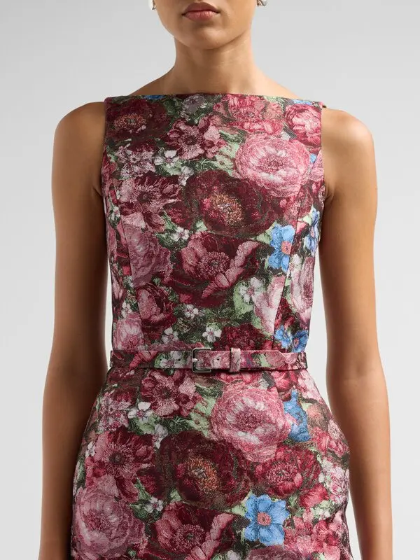 Adam Lippes Sarita Floral-jacquard Column Midi Dress
