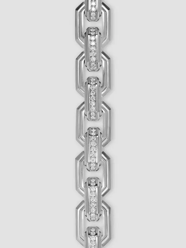 David Yurman Faceted Flat Link Bracelet In Sterling Silver
