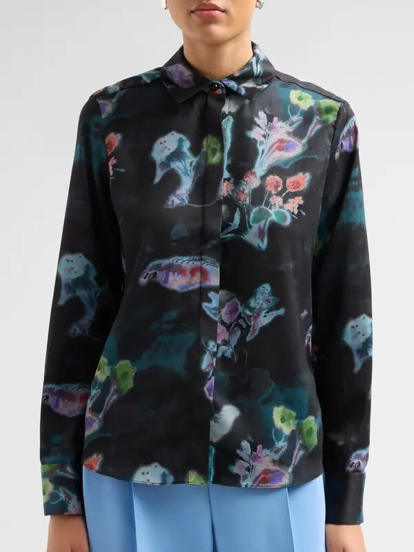 Prabal Gurung Floral Slim-fit Button-front Shirt