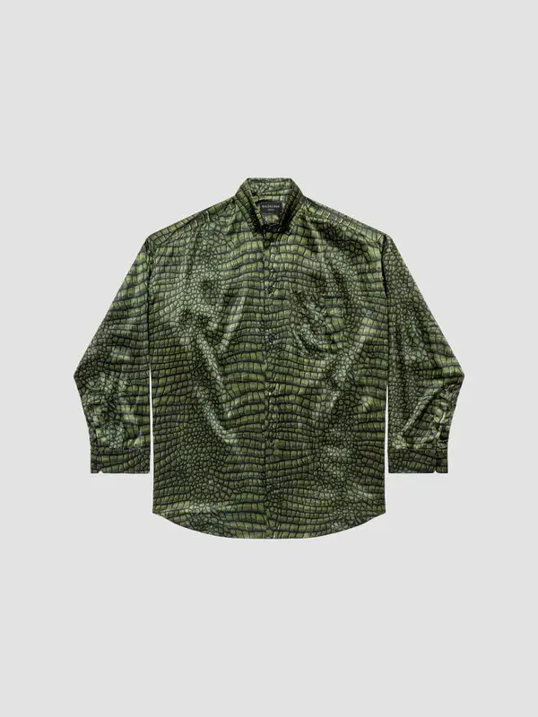 Balenciaga Cocoon Shirt In Croc Silk Satin