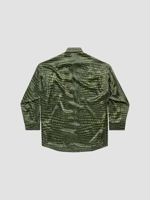 Balenciaga Cocoon Shirt In Croc Silk Satin