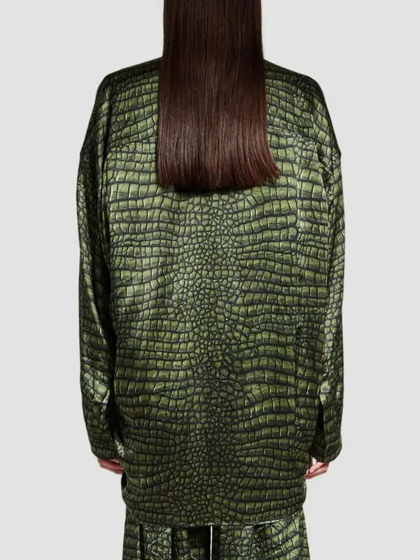 Balenciaga Cocoon Shirt In Croc Silk Satin