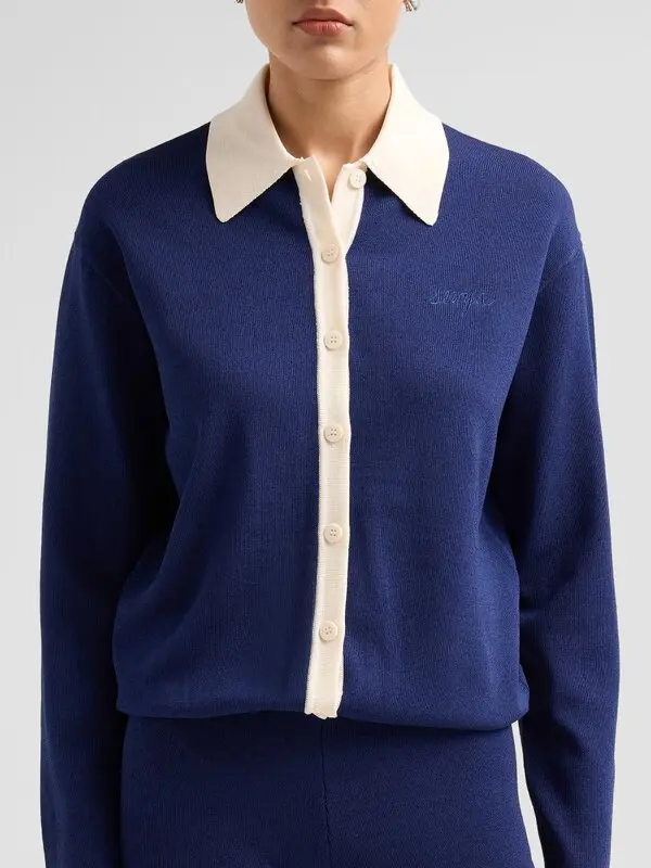 SEROYA Silas Knit Romper - Navy Eggshell