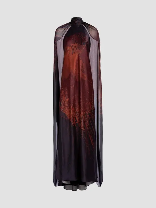 Silvia Tcherassi Sabina Cape Halter Maxi Dress