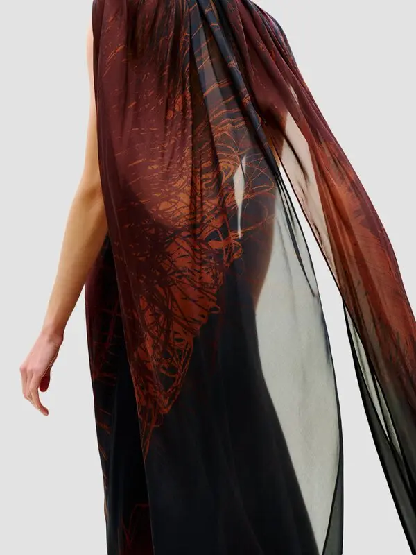 Silvia Tcherassi Sabina Cape Halter Maxi Dress