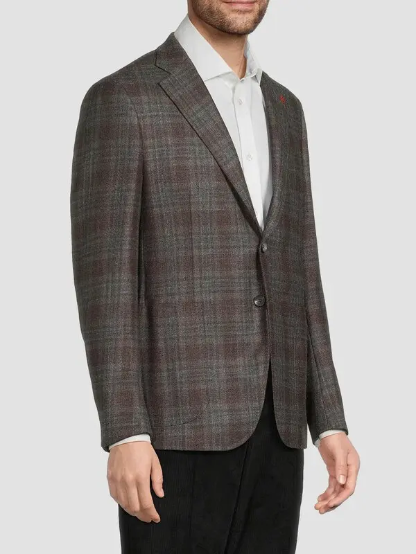 Isaia Plaid Wool-blend Jacket