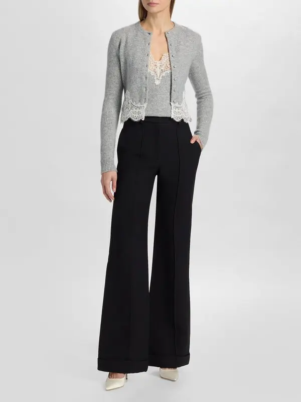 Adam Lippes Briar Lace-trim Cashmere Crop Cardigan