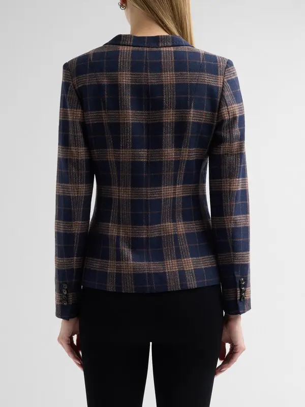 Kiton Plaid Wool-cotton Blazer