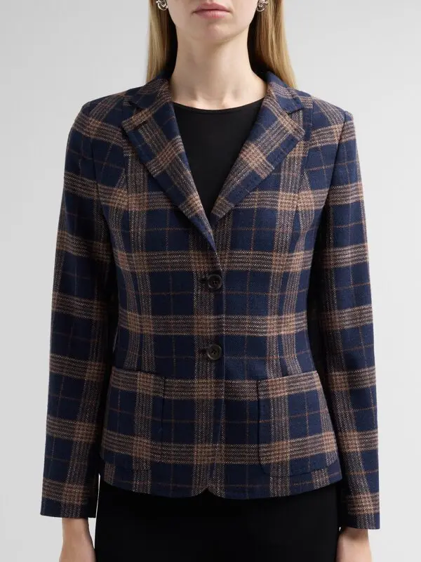 Kiton Plaid Wool-cotton Blazer