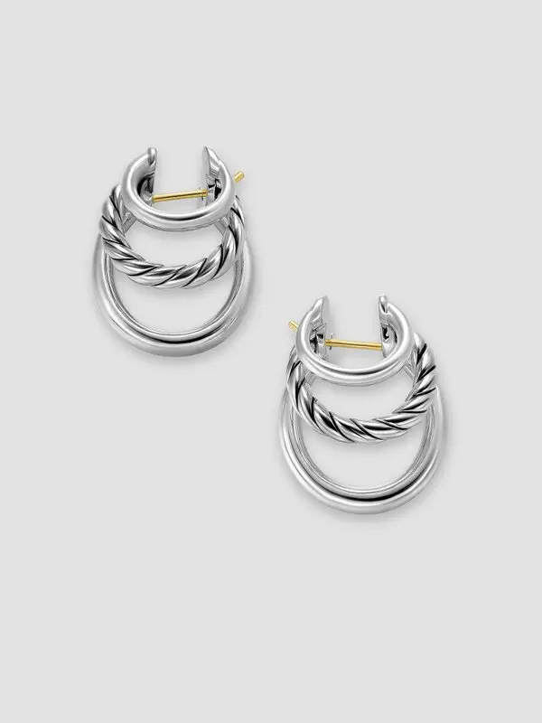 David Yurman Mercer Three Row Hoop Earrings In Sterling 21mm