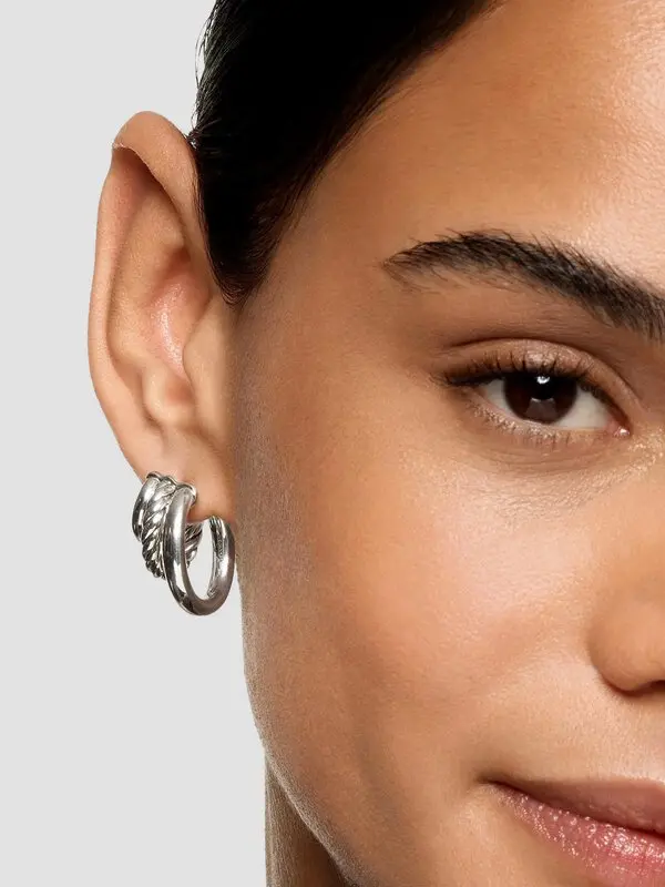 David Yurman Mercer Three Row Hoop Earrings In Sterling 21mm