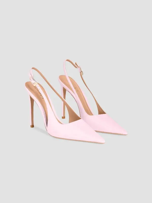 Retrofete Cindy 110mm Patent Leather Slingback Pumps - Pink