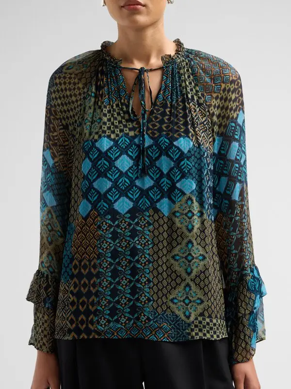 Ramy Brook Anya Multi-print Blouse
