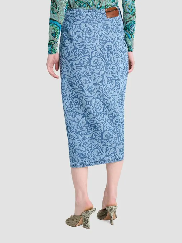 Dries Van Noten Sinas Floral Cotton Midi Skirt