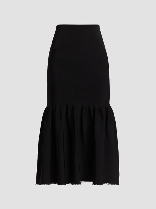 Adam Lippes Romy Fit & Flare Midi Skirt - Black