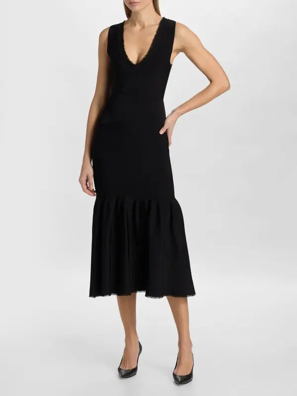 Adam Lippes Romy Fit & Flare Midi Skirt - Black
