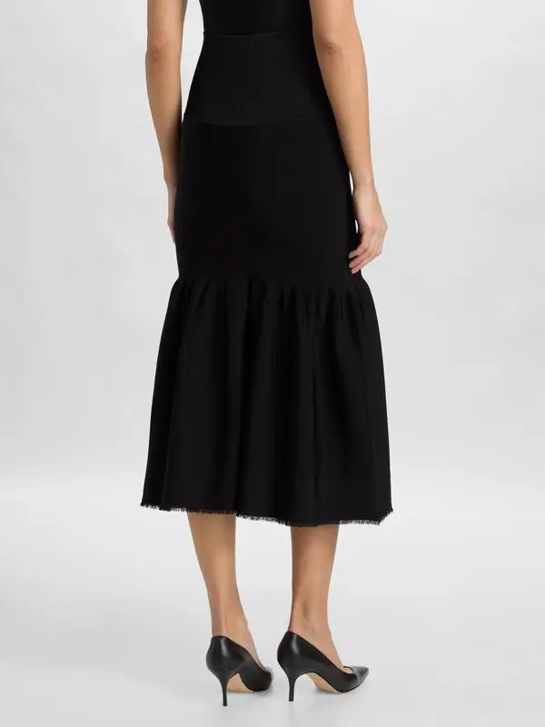 Adam Lippes Romy Fit & Flare Midi Skirt - Black
