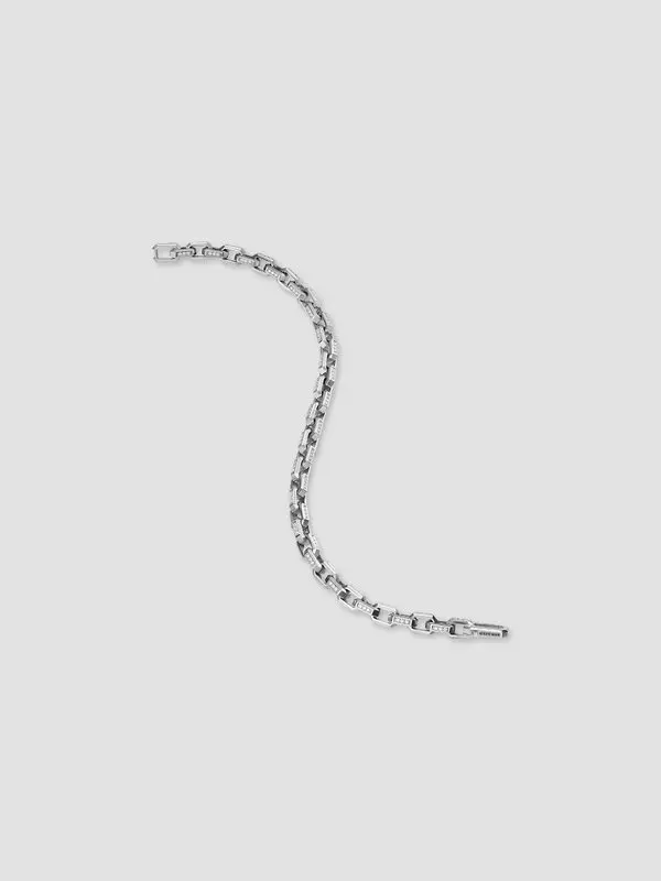 David Yurman Streamline Link Bracelet In Sterling Silver - Diamond
